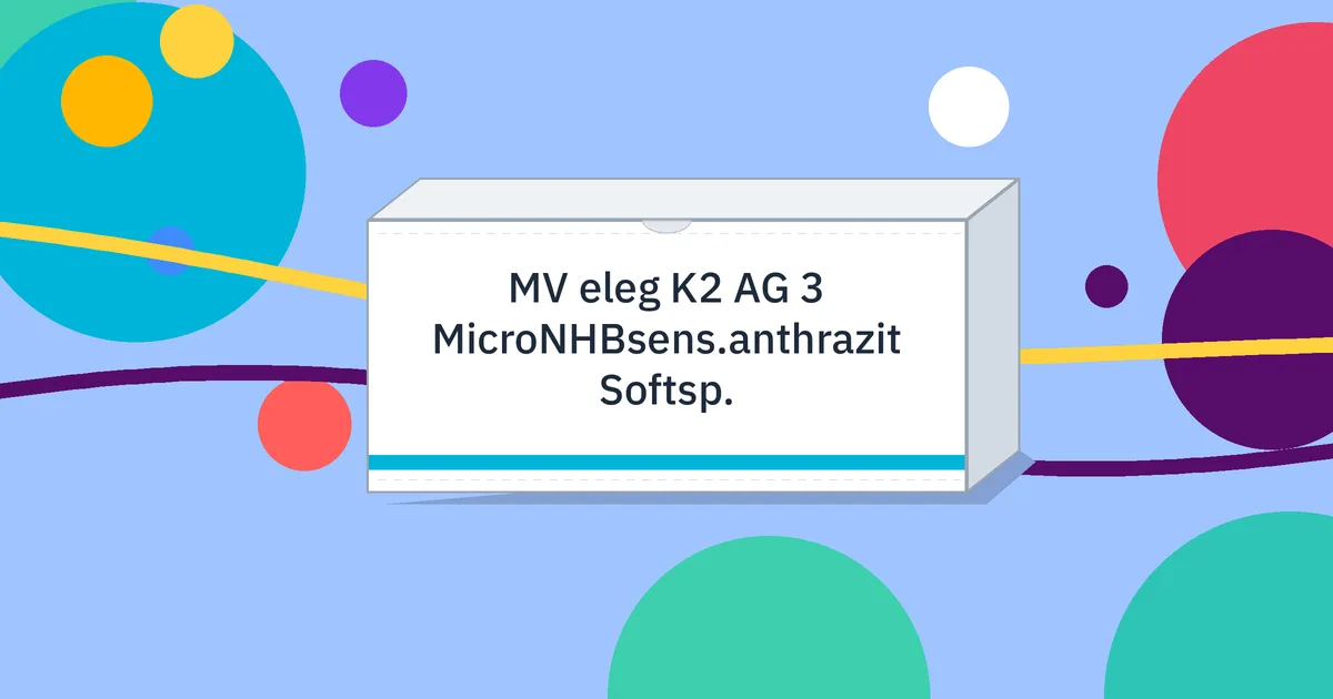 Symbolbild: Packung mit der Aufschrift MV eleg K2 AG 3 MicroNHBsens.anthrazit Softsp. (PZN 16071717) – Verfügbarkeit und Bezug in Apotheken in Frankfurt am Main