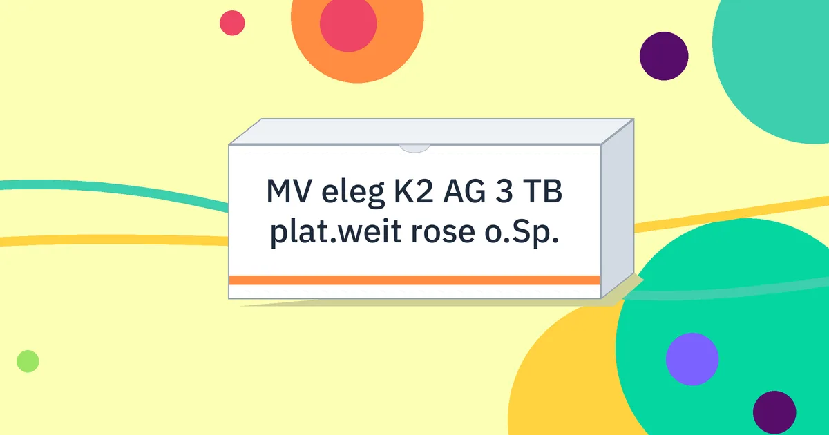 Symbolbild: Packung mit der Aufschrift MV eleg K2 AG 3 TB plat.weit rose o.Sp. (PZN 14698889) – Verfügbarkeit und Bezug in Apotheken in Frankfurt am Main