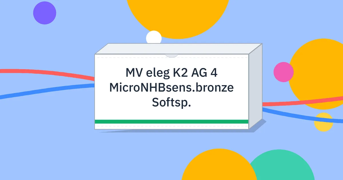 Symbolbild: Packung mit der Aufschrift MV eleg K2 AG 4 MicroNHBsens.bronze Softsp. (PZN 15724206) – Verfügbarkeit und Bezug in Apotheken in Frankfurt am Main