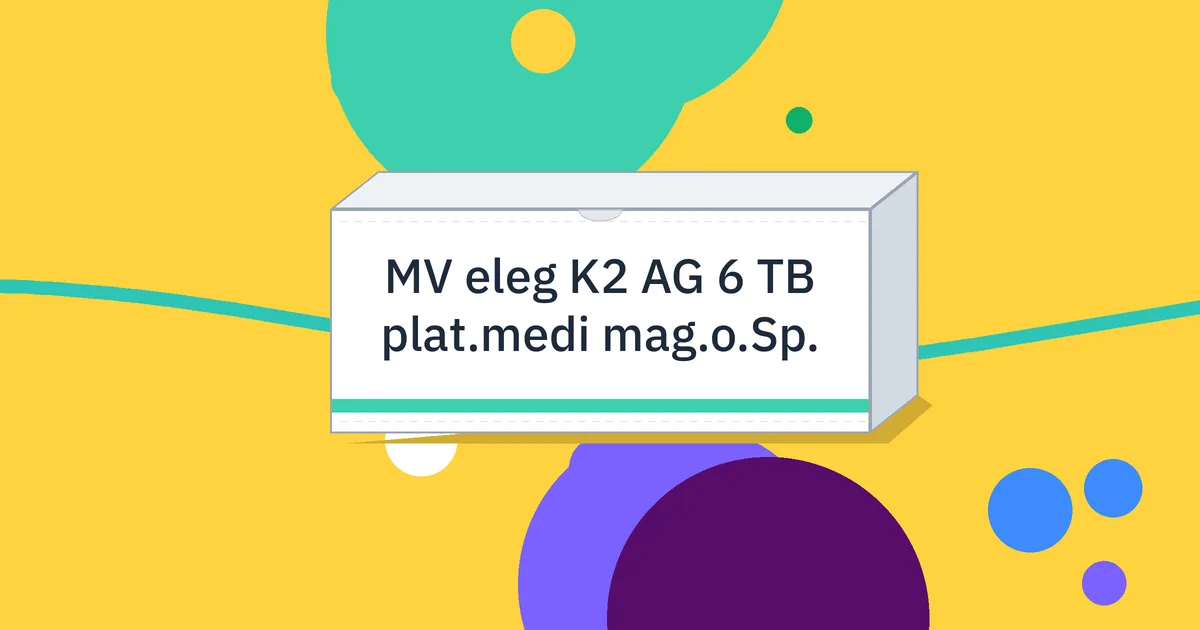 Symbolbild: Packung mit der Aufschrift MV eleg K2 AG 6 TB plat.medi mag.o.Sp. (PZN 14639266) – Verfügbarkeit und Bezug in Apotheken in Frankfurt am Main