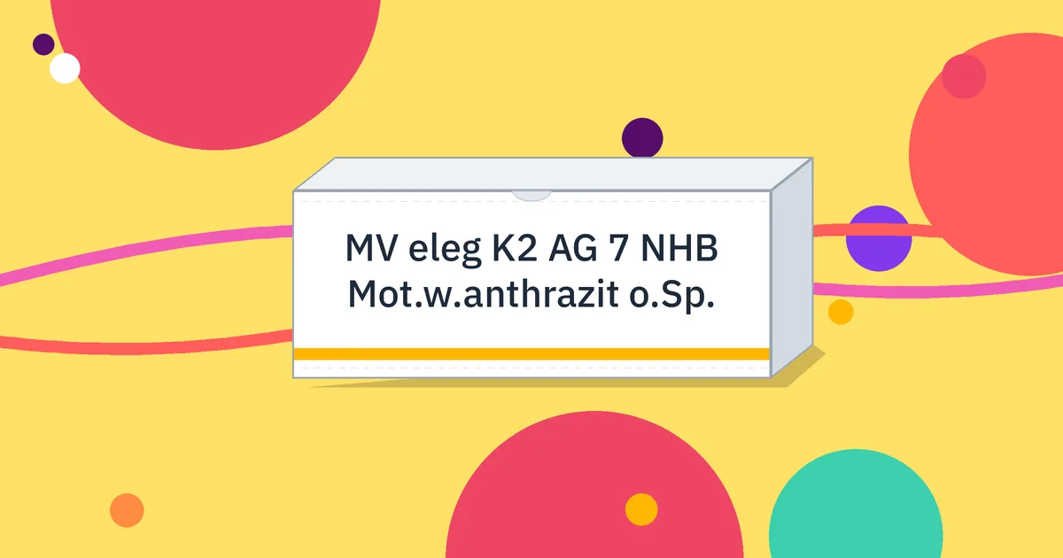 Symbolbild: Packung mit der Aufschrift MV eleg K2 AG 7 NHB Mot.w.anthrazit o.Sp. (PZN 15726139) – Verfügbarkeit und Bezug in Apotheken in Frankfurt am Main
