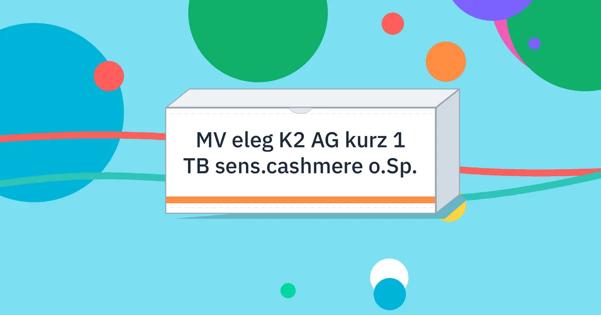 Symbolbild: Packung mit der Aufschrift MV eleg K2 AG kurz 1 TB sens.cashmere o.Sp. (PZN 14673843) – Verfügbarkeit und Bezug in Apotheken in Frankfurt am Main