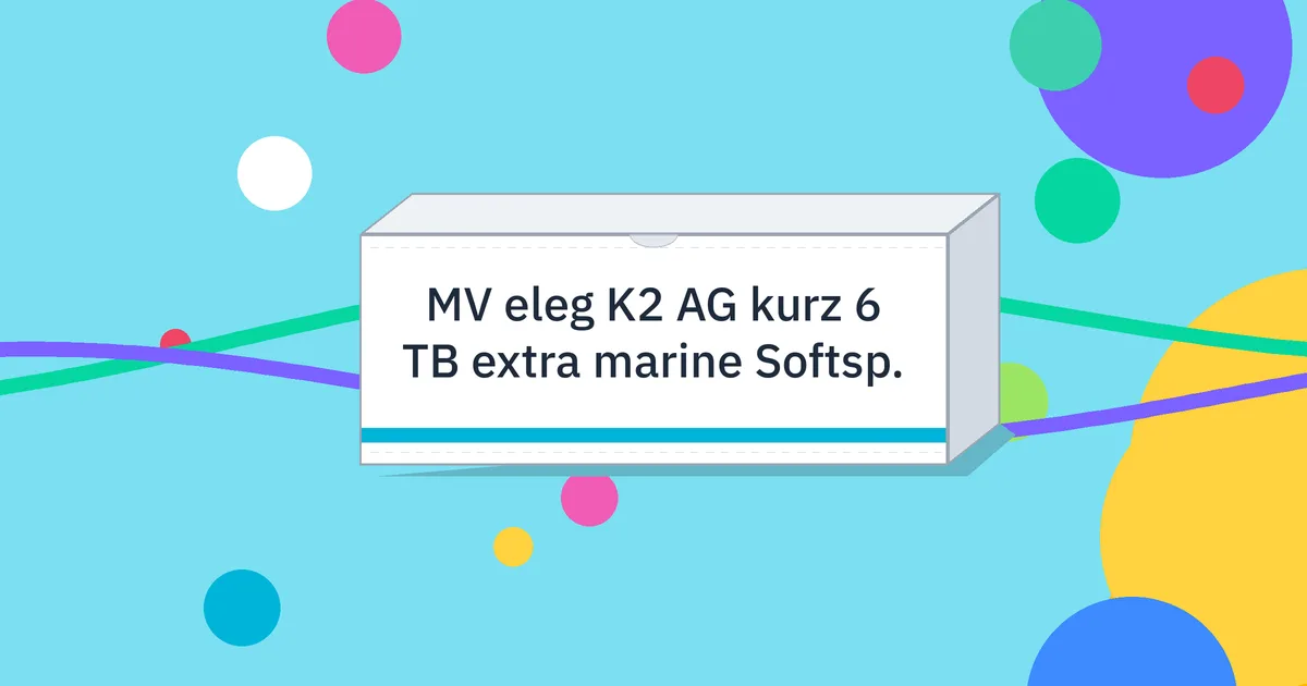 Symbolbild: Packung mit der Aufschrift MV eleg K2 AG kurz 6 TB extra marine Softsp. (PZN 14606226) – Verfügbarkeit und Bezug in Apotheken in Frankfurt am Main