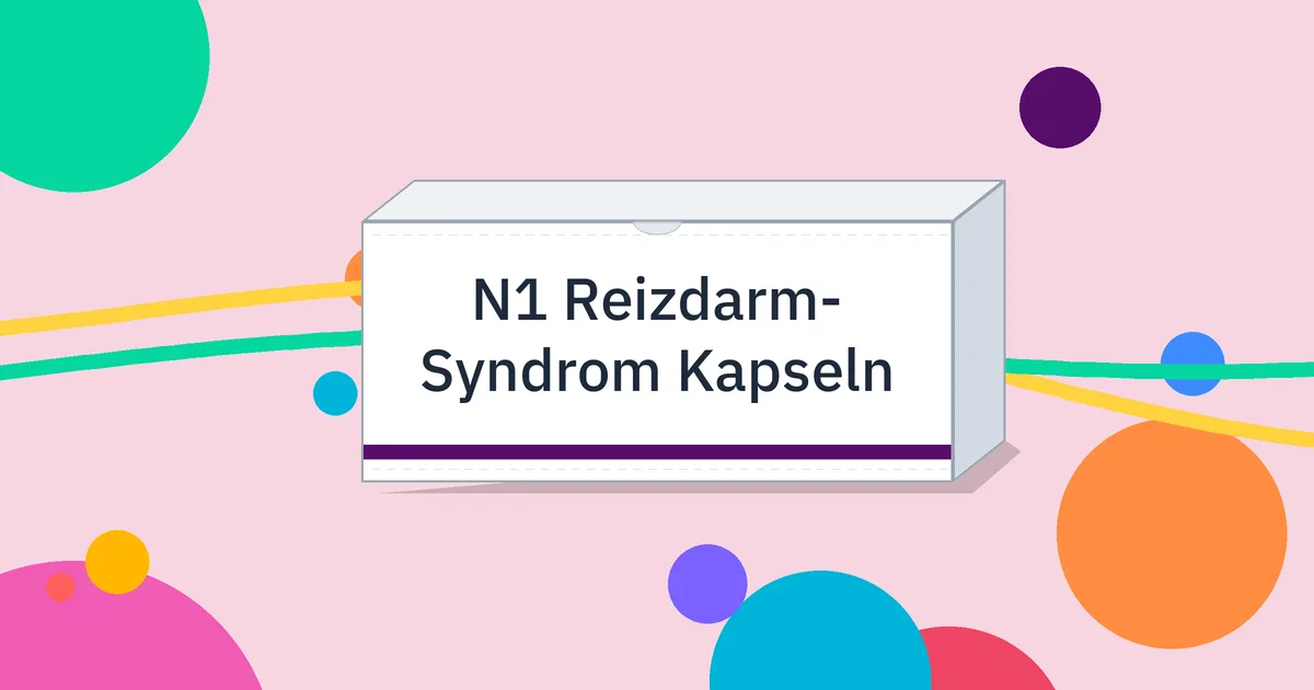Symbolbild: Packung mit der Aufschrift N1 Reizdarm-Syndrom Kapseln (PZN 17983113) – Verfügbarkeit und Bezug in Apotheken in Frankfurt am Main