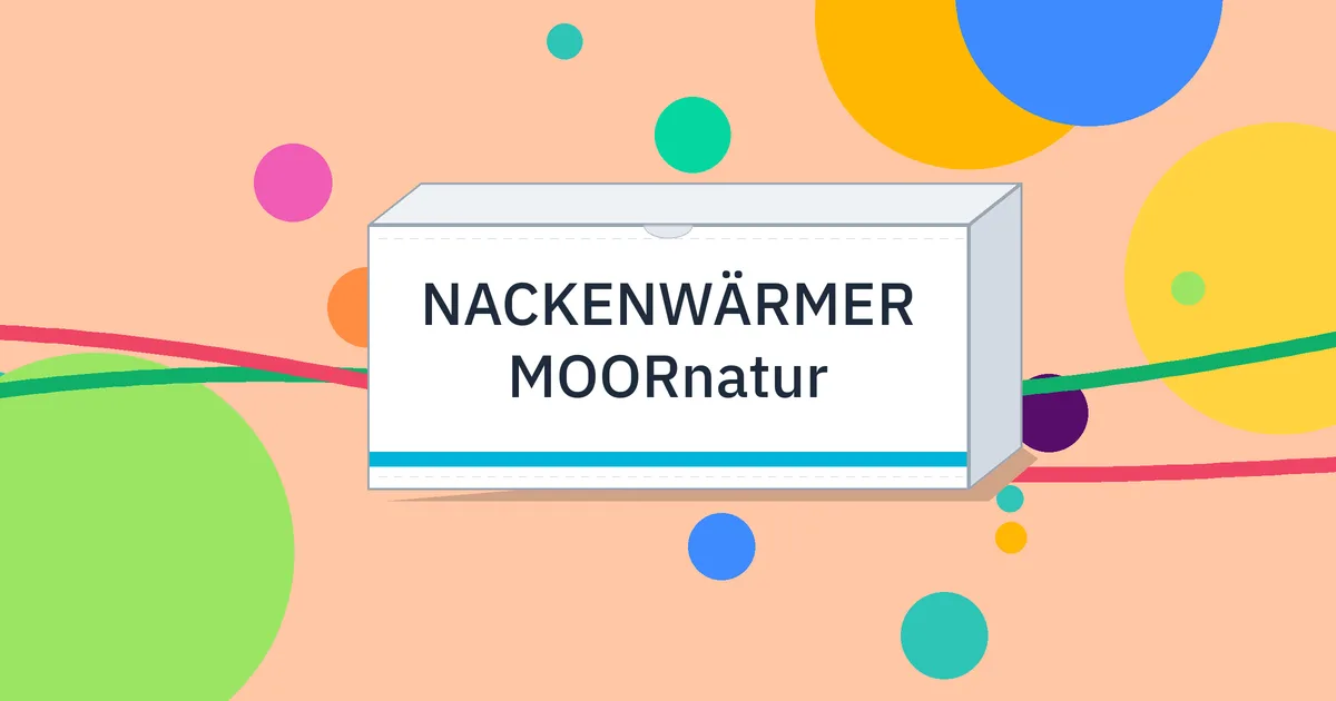 Symbolbild: Packung mit der Aufschrift NACKENWÄRMER MOORnatur (PZN 12477339) – Verfügbarkeit und Bezug in Apotheken in Frankfurt am Main