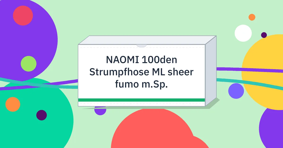 Symbolbild: Packung mit der Aufschrift NAOMI 100den Strumpfhose ML sheer fumo m.Sp. (PZN 16177108) – Verfügbarkeit und Bezug in Apotheken in Frankfurt am Main