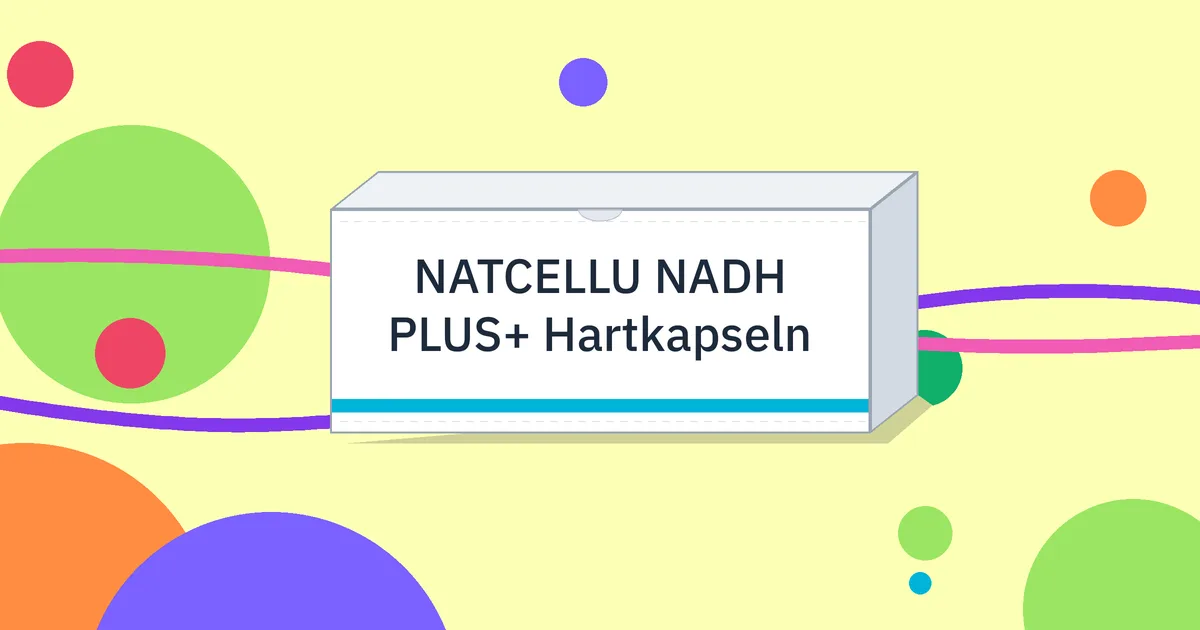 Symbolbild: Packung mit der Aufschrift NATCELLU NADH PLUS+ Hartkapseln (PZN 18097632) – Verfügbarkeit und Bezug in Apotheken in Frankfurt am Main