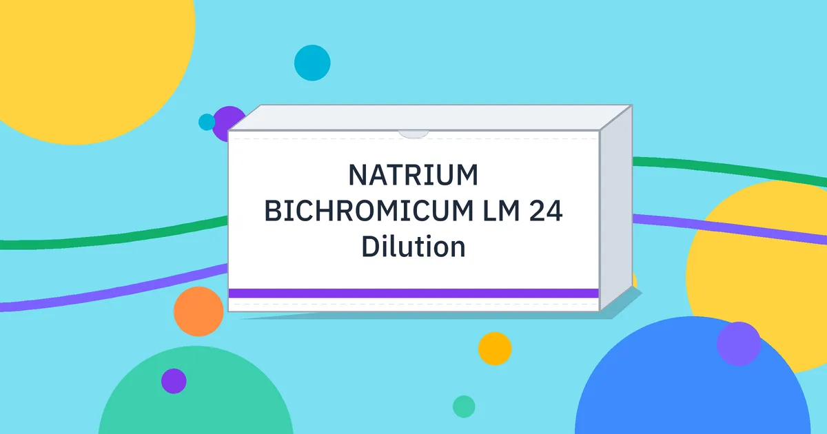 Symbolbild: Packung mit der Aufschrift NATRIUM BICHROMICUM LM 24 Dilution (PZN 12960917) – Verfügbarkeit und Bezug in Apotheken in Frankfurt am Main