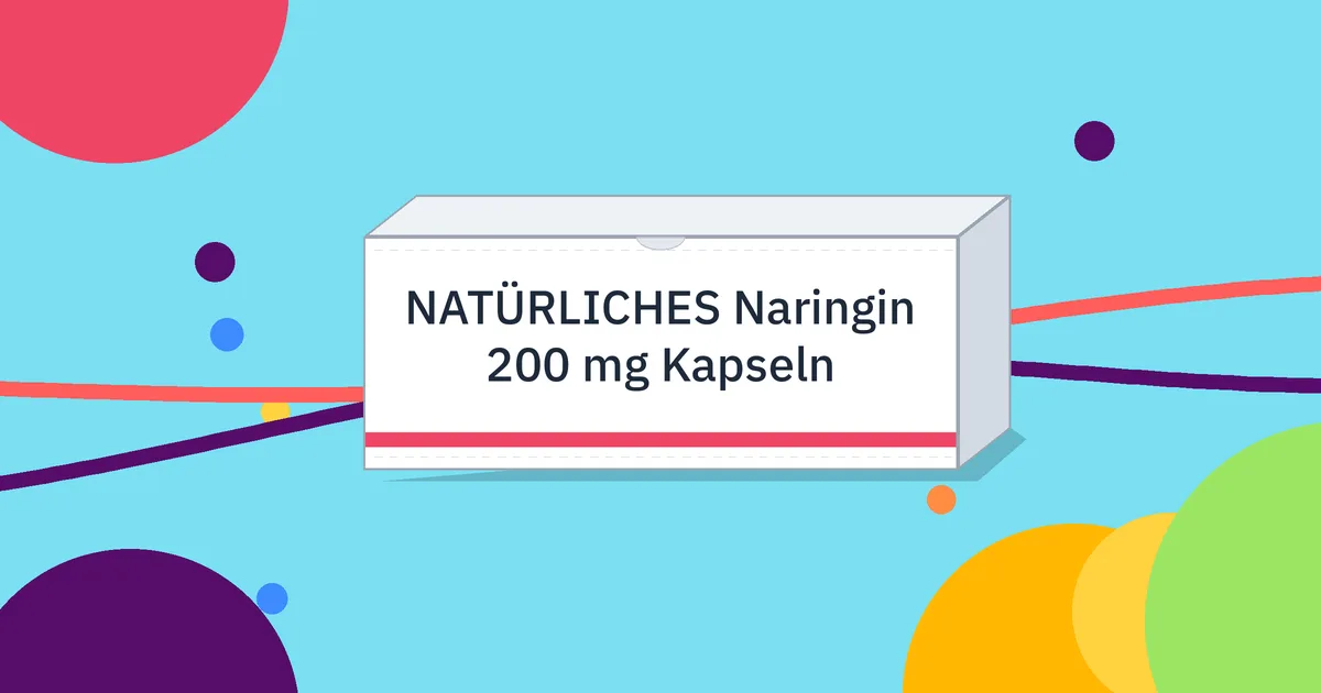 Symbolbild: Packung mit der Aufschrift NATÜRLICHES Naringin 200 mg Kapseln (PZN 19641954) – Verfügbarkeit und Bezug in Apotheken in Frankfurt am Main