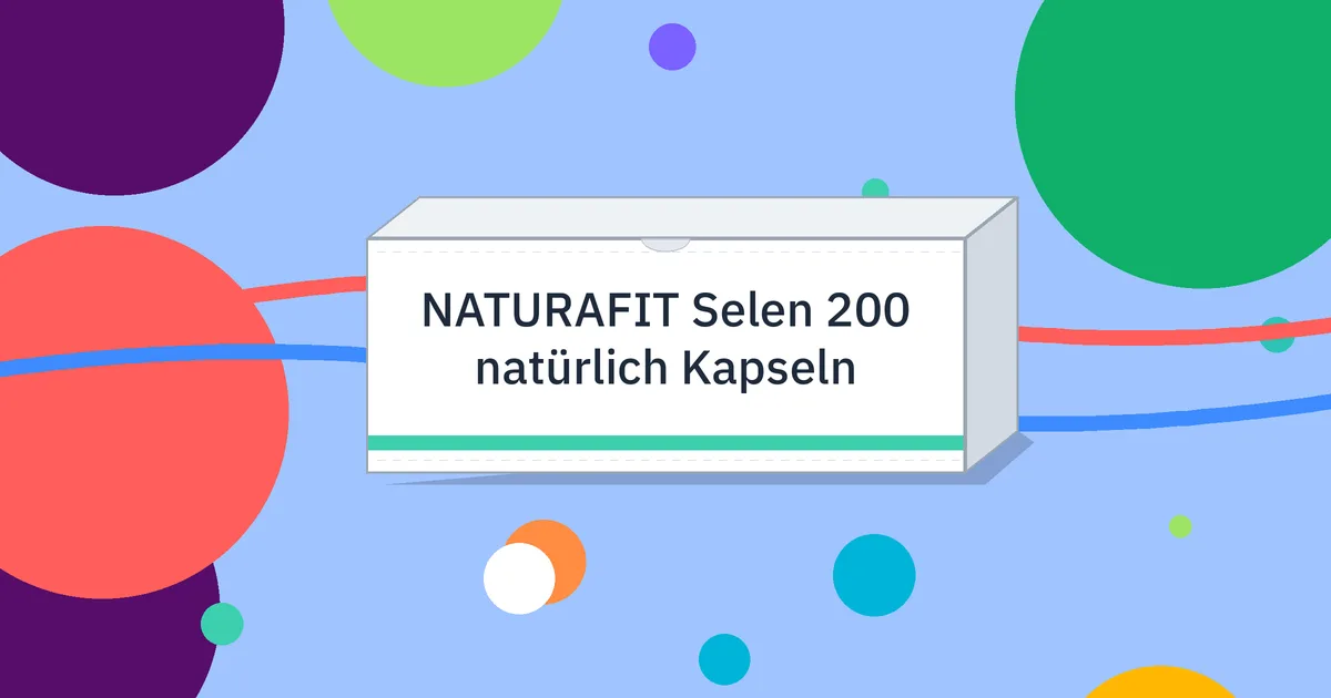 Symbolbild: Packung mit der Aufschrift NATURAFIT Selen 200 natürlich Kapseln (PZN 10297952) – Verfügbarkeit und Bezug in Apotheken in Frankfurt am Main