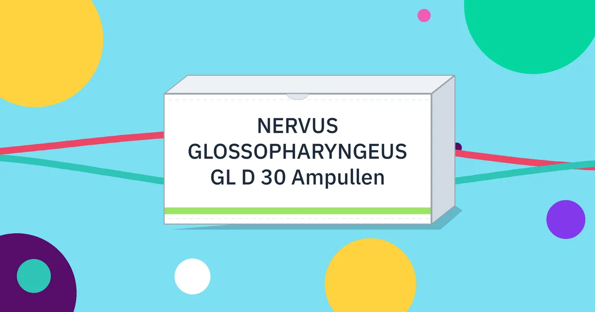Symbolbild: Packung mit der Aufschrift NERVUS GLOSSOPHARYNGEUS GL D 30 Ampullen (PZN 02939508) – Verfügbarkeit und Bezug in Apotheken in Frankfurt am Main