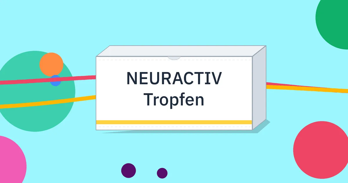 Symbolbild: Packung mit der Aufschrift NEURACTIV Tropfen (PZN 05390632) – Verfügbarkeit und Bezug in Apotheken in Frankfurt am Main
