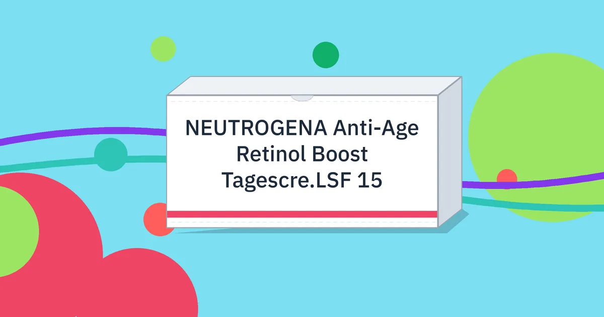 Symbolbild: Packung mit der Aufschrift NEUTROGENA Anti-Age Retinol Boost Tagescre.LSF 15 (PZN 18087941) – Verfügbarkeit und Bezug in Apotheken in Frankfurt am Main