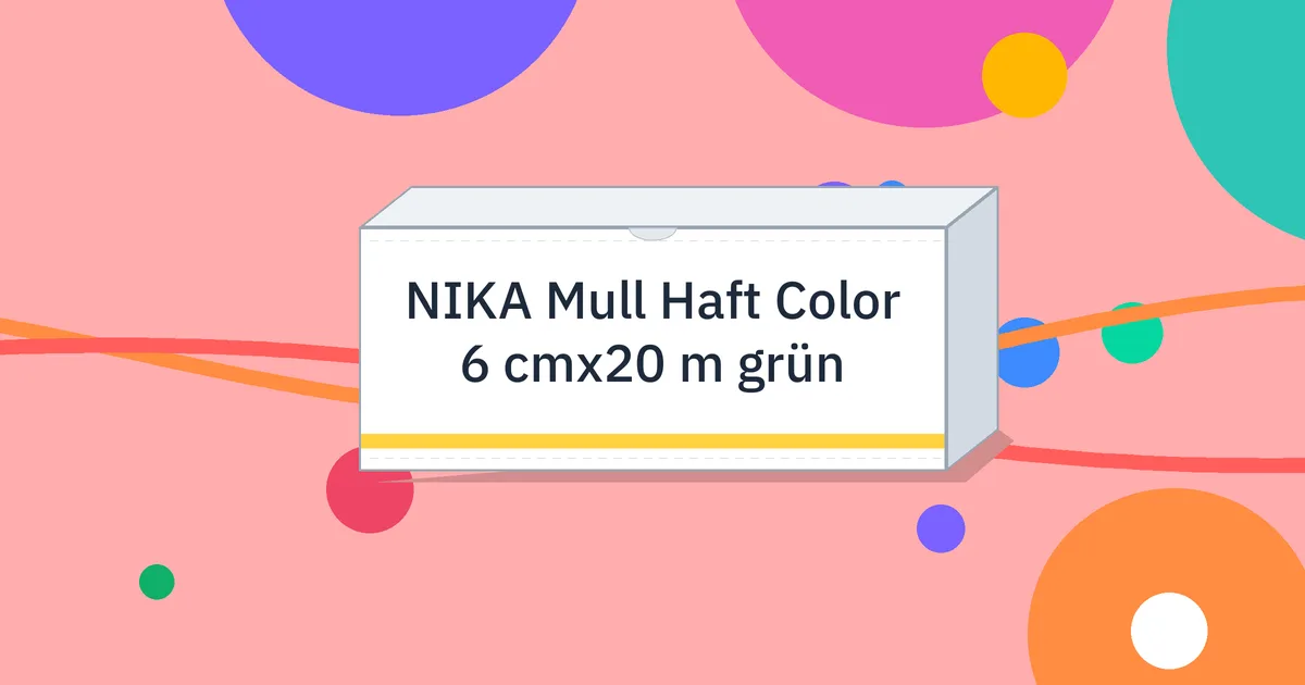 Symbolbild: Packung mit der Aufschrift NIKA Mull Haft Color 6 cmx20 m grün (PZN 10320450) – Verfügbarkeit und Bezug in Apotheken in Frankfurt am Main