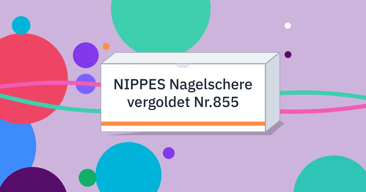 Symbolbild: Packung mit der Aufschrift NIPPES Nagelschere vergoldet Nr.855 (PZN 07614998) – Verfügbarkeit und Bezug in Apotheken in Frankfurt am Main