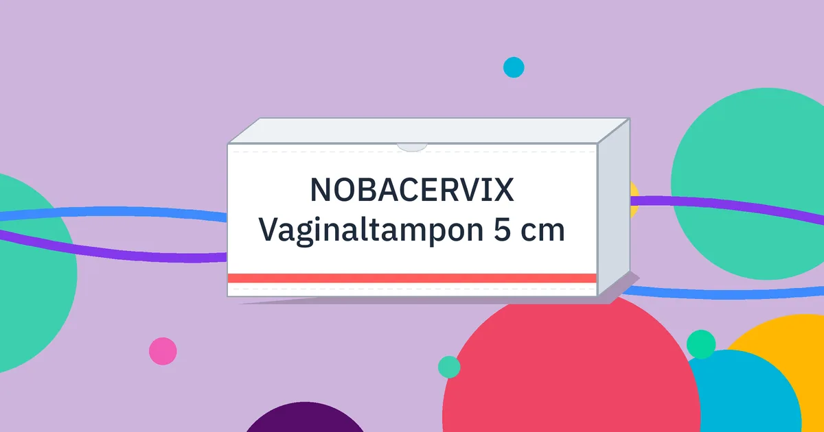 Symbolbild: Packung mit der Aufschrift NOBACERVIX Vaginaltampon 5 cm (PZN 07265374) – Verfügbarkeit und Bezug in Apotheken in Frankfurt am Main