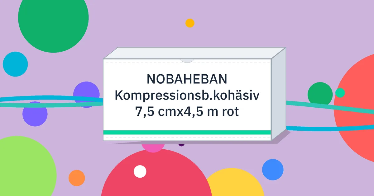 Symbolbild: Packung mit der Aufschrift NOBAHEBAN Kompressionsb.kohäsiv 7,5 cmx4,5 m rot (PZN 02709725) – Verfügbarkeit und Bezug in Apotheken in Frankfurt am Main