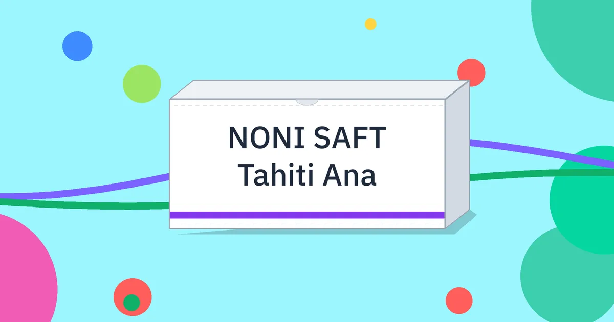 Symbolbild: Packung mit der Aufschrift NONI SAFT Tahiti Ana (PZN 09462392) – Verfügbarkeit und Bezug in Apotheken in Frankfurt am Main