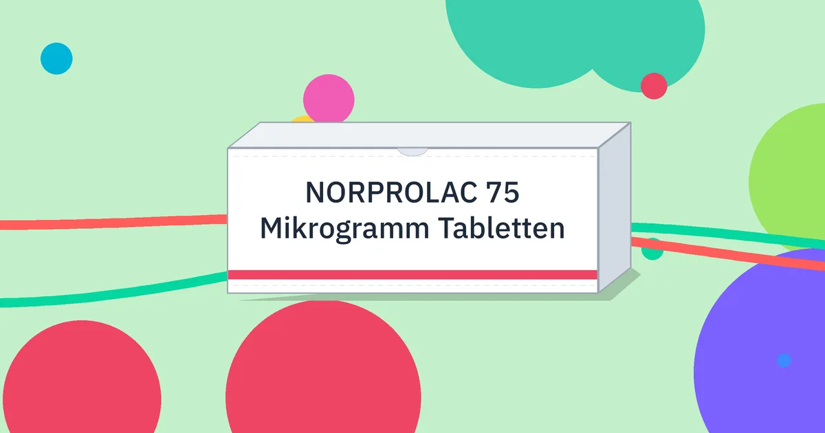 Symbolbild: Packung mit der Aufschrift NORPROLAC 75 Mikrogramm Tabletten (PZN 01390598) – Verfügbarkeit und Bezug in Apotheken in Frankfurt am Main