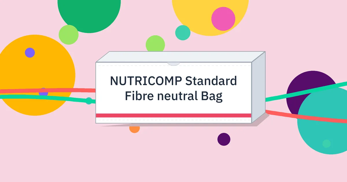 Symbolbild: Packung mit der Aufschrift NUTRICOMP Standard Fibre neutral Bag (PZN 18323235) – Verfügbarkeit und Bezug in Apotheken in Frankfurt am Main