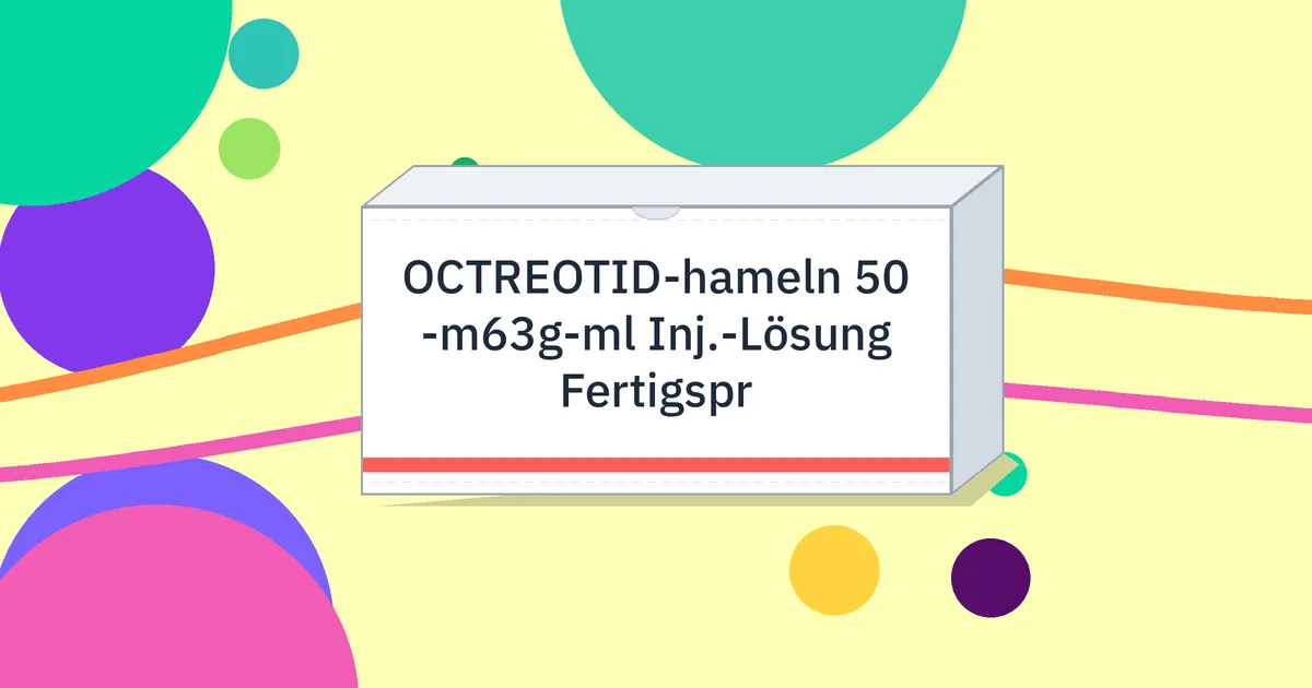 Symbolbild: Packung mit der Aufschrift OCTREOTID-hameln 50 -m63g-ml Inj.-Lösung Fertigspr (PZN 08820240) – Verfügbarkeit und Bezug in Apotheken in Frankfurt am Main