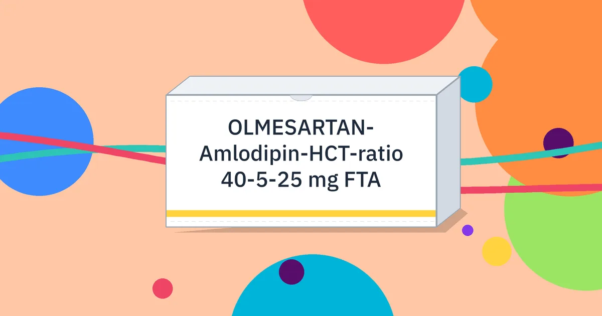 Symbolbild: Packung mit der Aufschrift OLMESARTAN-Amlodipin-HCT-ratio 40-5-25 mg FTA (PZN 16634155) – Verfügbarkeit und Bezug in Apotheken in Frankfurt am Main