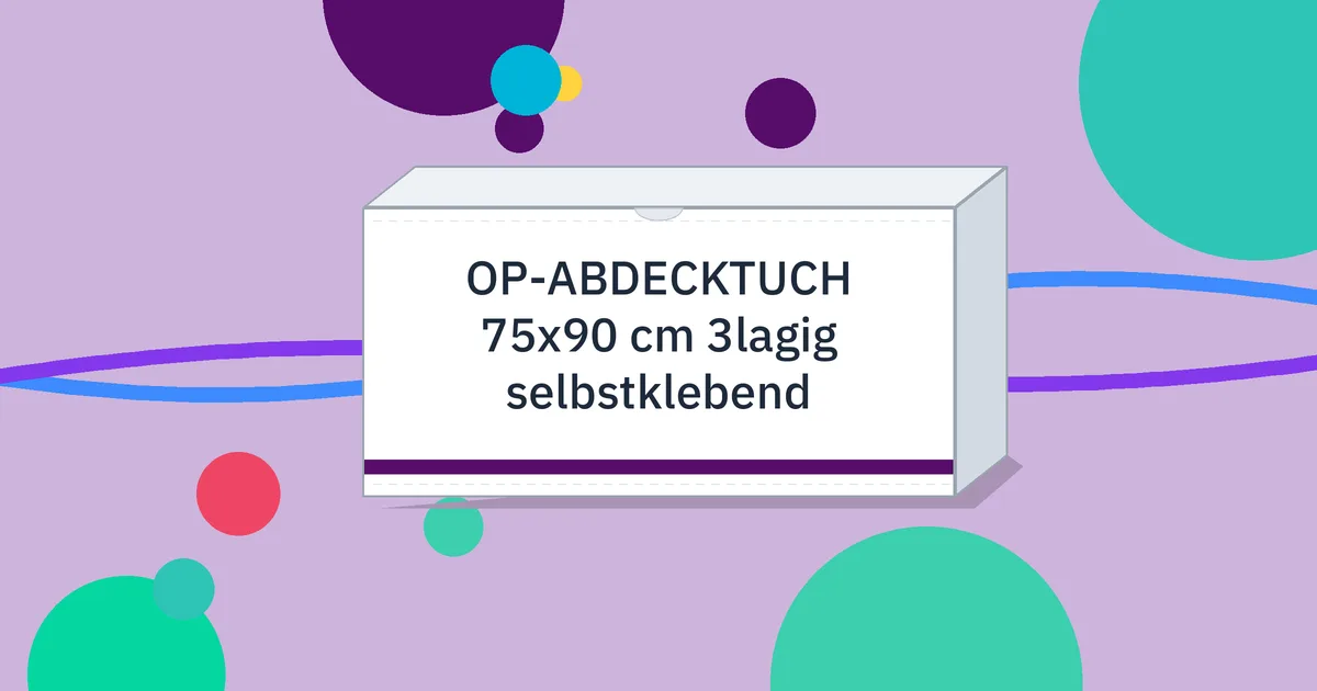 Symbolbild: Packung mit der Aufschrift OP-ABDECKTUCH 75x90 cm 3lagig selbstklebend (PZN 13651377) – Verfügbarkeit und Bezug in Apotheken in Frankfurt am Main