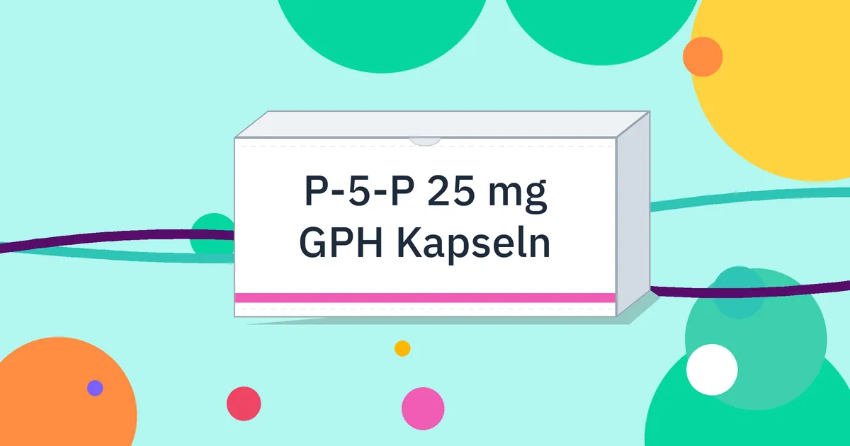 Symbolbild: Packung mit der Aufschrift P-5-P 25 mg GPH Kapseln (PZN 16935282) – Verfügbarkeit und Bezug in Apotheken in Frankfurt am Main