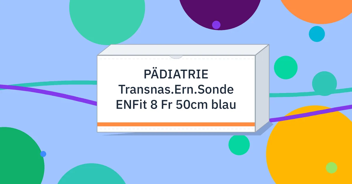 Symbolbild: Packung mit der Aufschrift PÄDIATRIE Transnas.Ern.Sonde ENFit 8 Fr 50cm blau (PZN 19996887) – Verfügbarkeit und Bezug in Apotheken in Frankfurt am Main