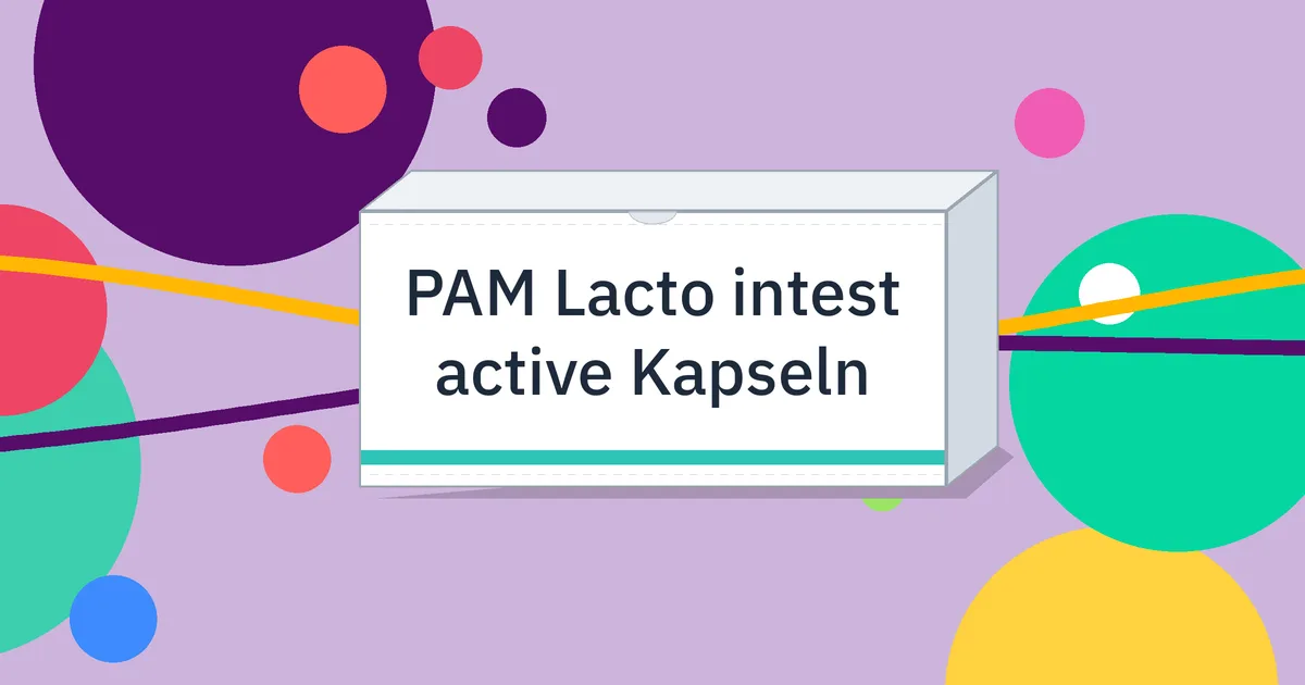 Symbolbild: Packung mit der Aufschrift PAM Lacto intest active Kapseln (PZN 20280556) – Verfügbarkeit und Bezug in Apotheken in Frankfurt am Main