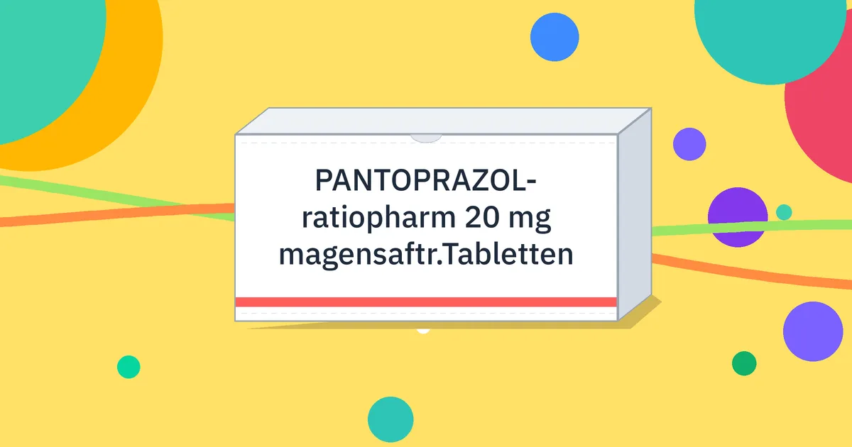 Symbolbild: Packung mit der Aufschrift PANTOPRAZOL-ratiopharm 20 mg magensaftr.Tabletten (PZN 07189704) – Verfügbarkeit und Bezug in Apotheken in Frankfurt am Main