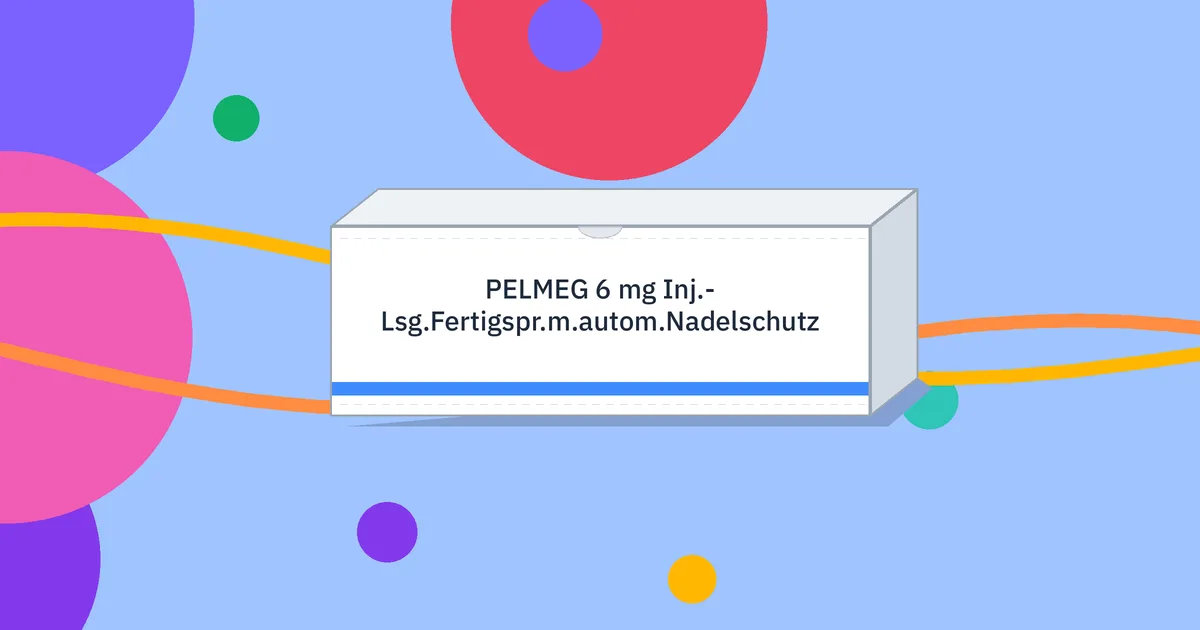 Symbolbild: Packung mit der Aufschrift PELMEG 6 mg Inj.-Lsg.Fertigspr.m.autom.Nadelschutz (PZN 19253821) – Verfügbarkeit und Bezug in Apotheken in Frankfurt am Main