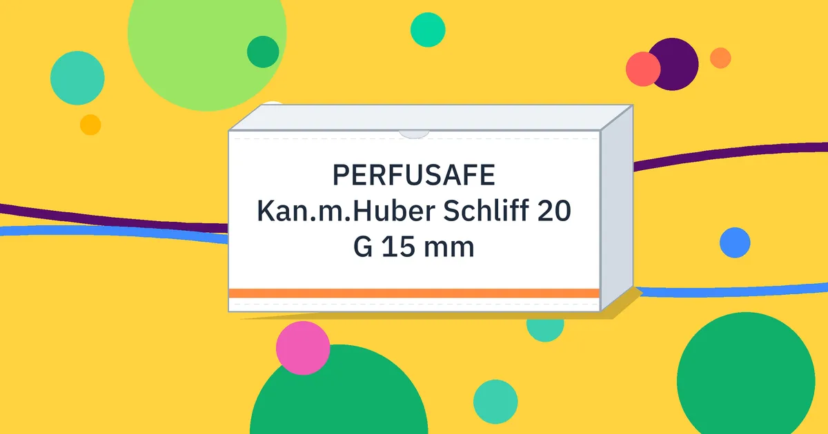 Symbolbild: Packung mit der Aufschrift PERFUSAFE Kan.m.Huber Schliff 20 G 15 mm (PZN 13866149) – Verfügbarkeit und Bezug in Apotheken in Frankfurt am Main