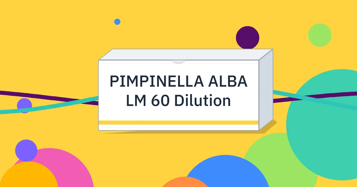 Symbolbild: Packung mit der Aufschrift PIMPINELLA ALBA LM 60 Dilution (PZN 13644124) – Verfügbarkeit und Bezug in Apotheken in Frankfurt am Main