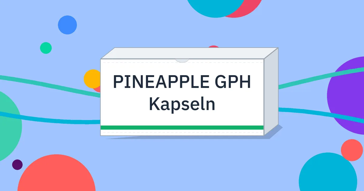 Symbolbild: Packung mit der Aufschrift PINEAPPLE GPH Kapseln (PZN 02568816) – Verfügbarkeit und Bezug in Apotheken in Frankfurt am Main