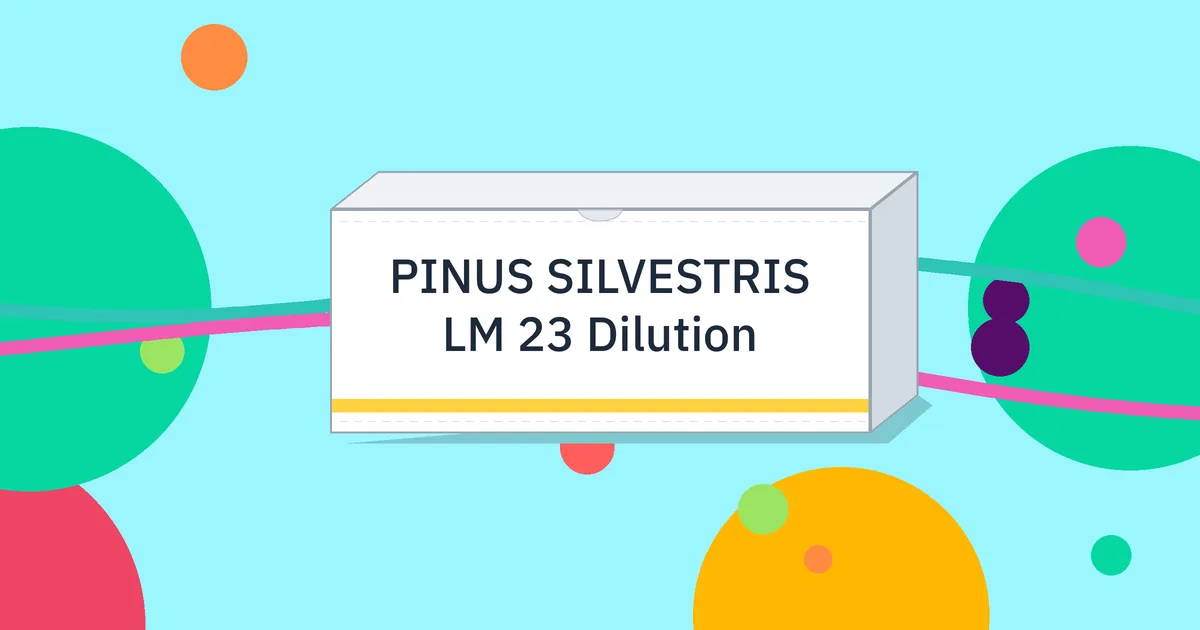 Symbolbild: Packung mit der Aufschrift PINUS SILVESTRIS LM 23 Dilution (PZN 13643076) – Verfügbarkeit und Bezug in Apotheken in Frankfurt am Main