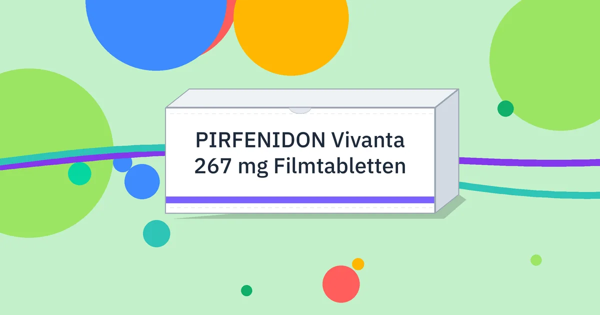 Symbolbild: Packung mit der Aufschrift PIRFENIDON Vivanta 267 mg Filmtabletten (PZN 18351556) – Verfügbarkeit und Bezug in Apotheken in Frankfurt am Main