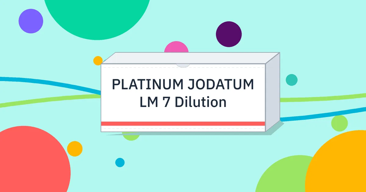 Symbolbild: Packung mit der Aufschrift PLATINUM JODATUM LM 7 Dilution (PZN 13647559) – Verfügbarkeit und Bezug in Apotheken in Frankfurt am Main