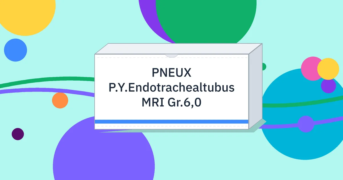 Symbolbild: Packung mit der Aufschrift PNEUX P.Y.Endotrachealtubus MRI Gr.6,0 (PZN 14165762) – Verfügbarkeit und Bezug in Apotheken in Frankfurt am Main