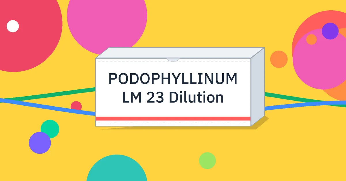 Symbolbild: Packung mit der Aufschrift PODOPHYLLINUM LM 23 Dilution (PZN 13661134) – Verfügbarkeit und Bezug in Apotheken in Frankfurt am Main