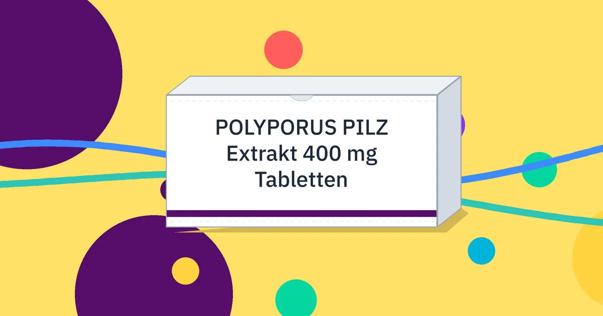 Symbolbild: Packung mit der Aufschrift POLYPORUS PILZ Extrakt 400 mg Tabletten (PZN 09464379) – Verfügbarkeit und Bezug in Apotheken in Frankfurt am Main