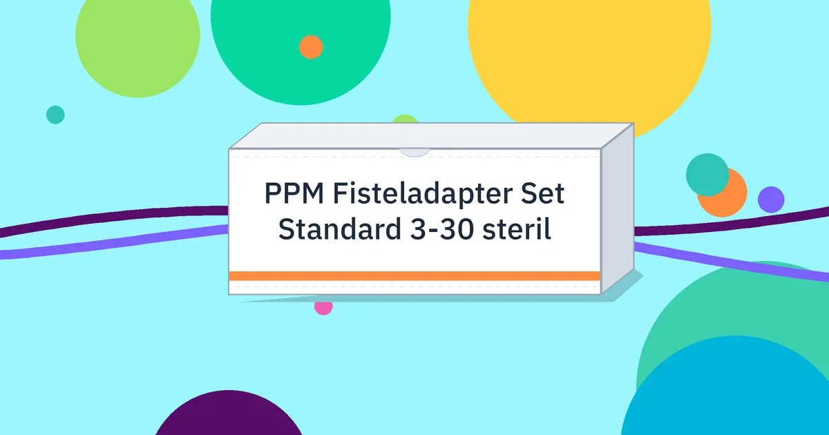 Symbolbild: Packung mit der Aufschrift PPM Fisteladapter Set Standard 3-30 steril (PZN 01333152) – Verfügbarkeit und Bezug in Apotheken in Frankfurt am Main