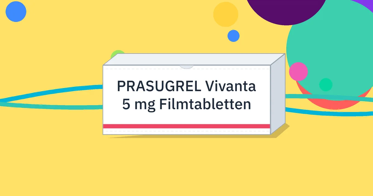 Symbolbild: Packung mit der Aufschrift PRASUGREL Vivanta 5 mg Filmtabletten (PZN 17940196) – Verfügbarkeit und Bezug in Apotheken in Frankfurt am Main