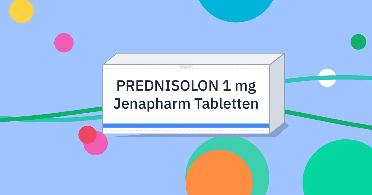 Symbolbild: Packung mit der Aufschrift PREDNISOLON 1 mg Jenapharm Tabletten (PZN 04022398) – Verfügbarkeit und Bezug in Apotheken in Frankfurt am Main