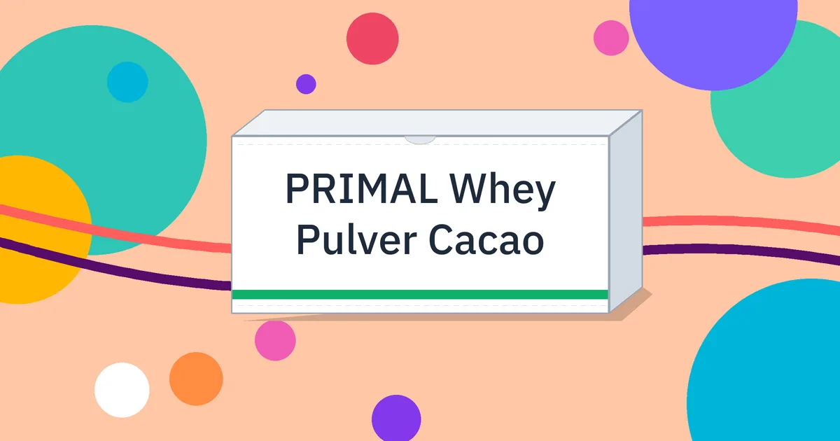 Symbolbild: Packung mit der Aufschrift PRIMAL Whey Pulver Cacao (PZN 16204561) – Verfügbarkeit und Bezug in Apotheken in Frankfurt am Main