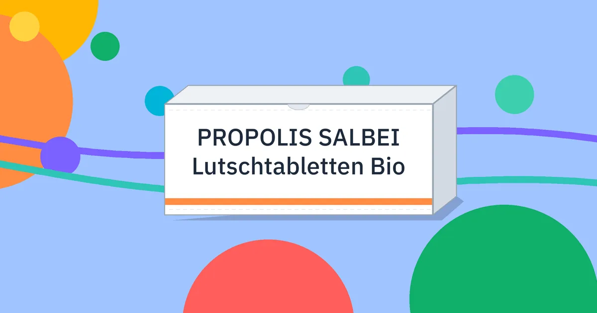 Symbolbild: Packung mit der Aufschrift PROPOLIS SALBEI Lutschtabletten Bio (PZN 07333006) – Verfügbarkeit und Bezug in Apotheken in Frankfurt am Main