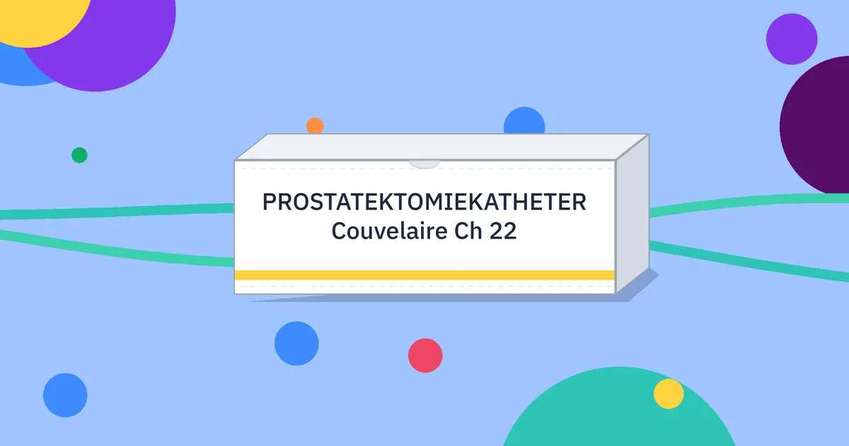Symbolbild: Packung mit der Aufschrift PROSTATEKTOMIEKATHETER Couvelaire Ch 22 (PZN 07573147) – Verfügbarkeit und Bezug in Apotheken in Frankfurt am Main