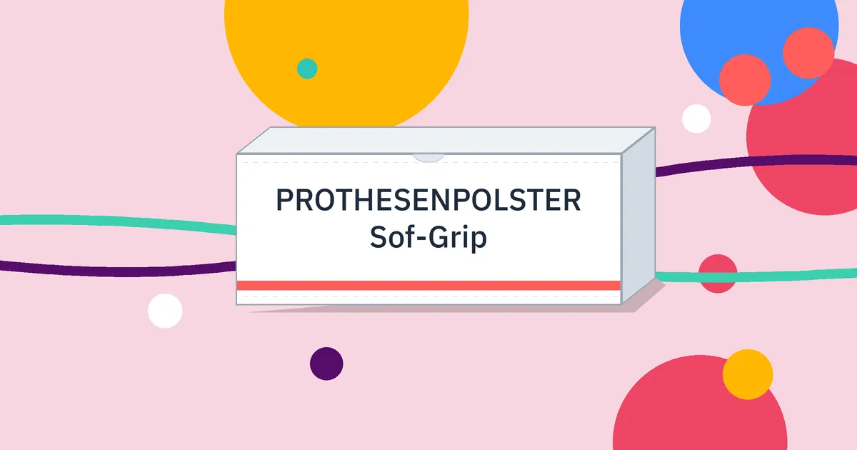 Symbolbild: Packung mit der Aufschrift PROTHESENPOLSTER Sof-Grip (PZN 19859558) – Verfügbarkeit und Bezug in Apotheken in Frankfurt am Main