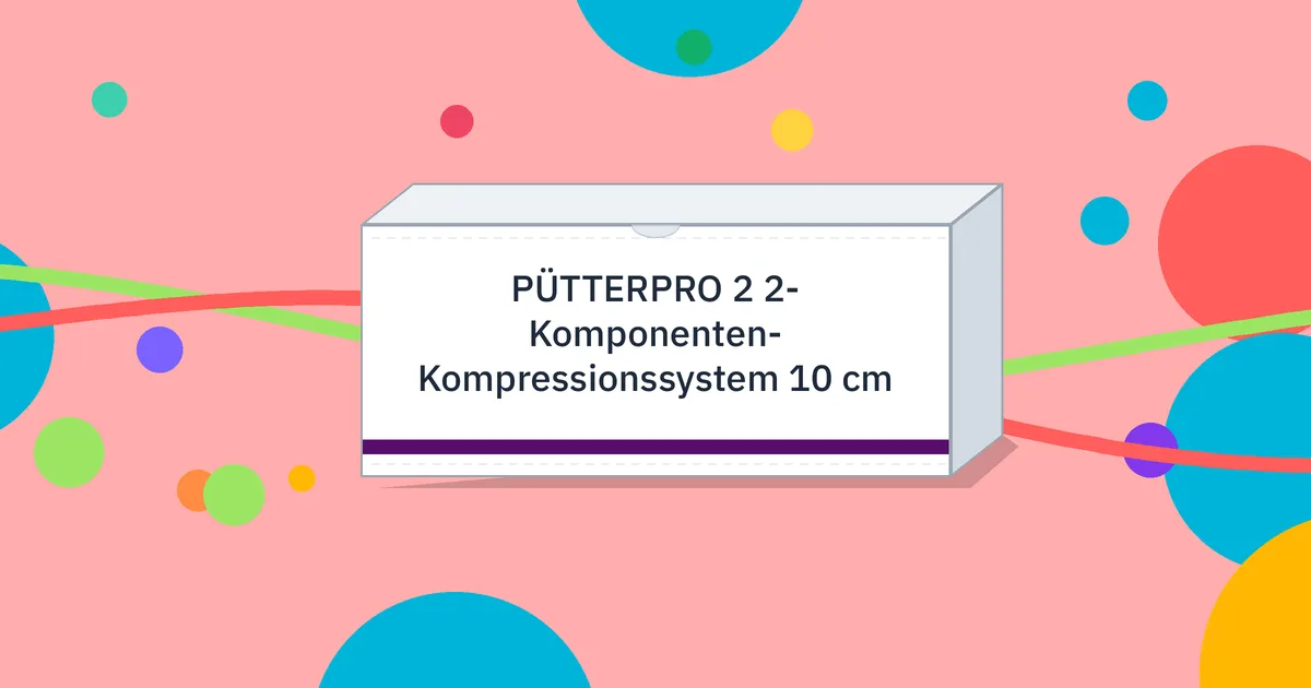 Symbolbild: Packung mit der Aufschrift PÜTTERPRO 2 2-Komponenten-Kompressionssystem 10 cm (PZN 20310659) – Verfügbarkeit und Bezug in Apotheken in Frankfurt am Main