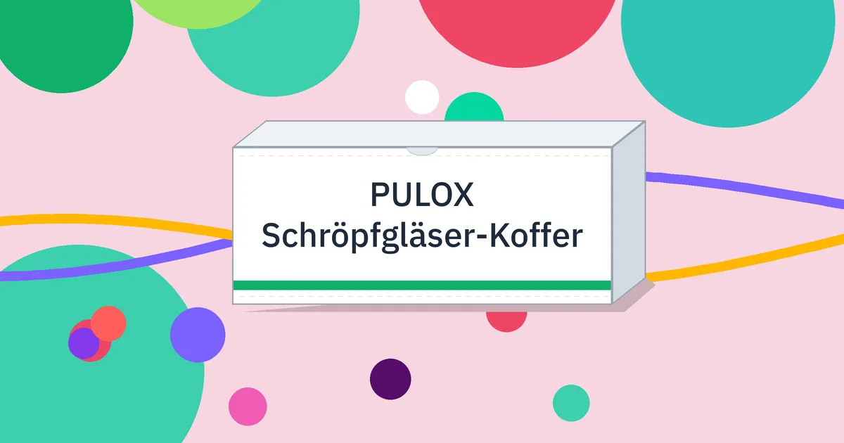 Symbolbild: Packung mit der Aufschrift PULOX Schröpfgläser-Koffer (PZN 20305701) – Verfügbarkeit und Bezug in Apotheken in Frankfurt am Main